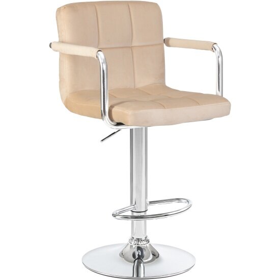 Стул барный Dobrin KRUGER ARM (бежевый велюр (MJ9-10))