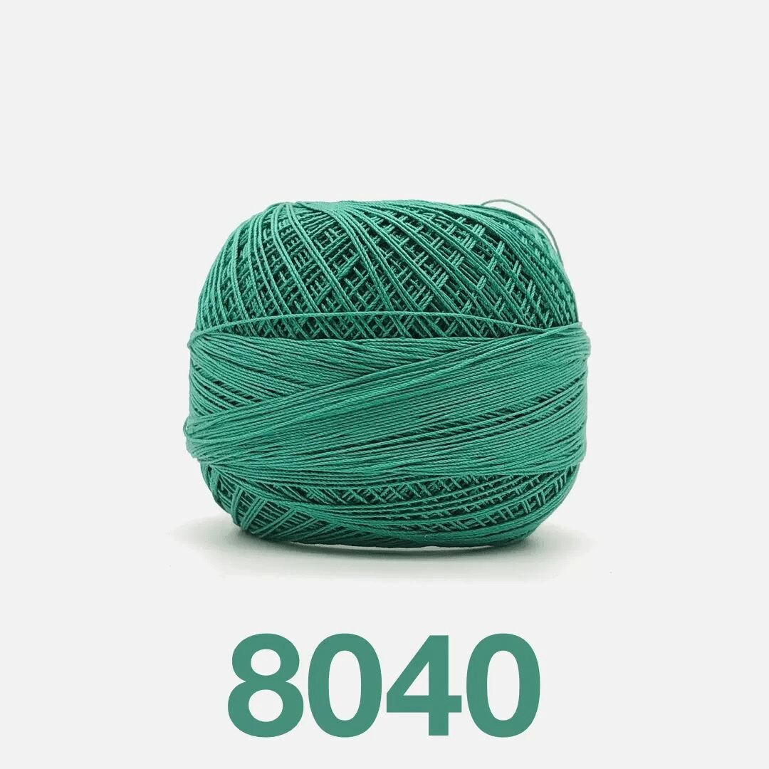 Нитки #80 для вязания кружева и украшений, 100% хлопок, 10 гр. (170 м.) цвет 8040