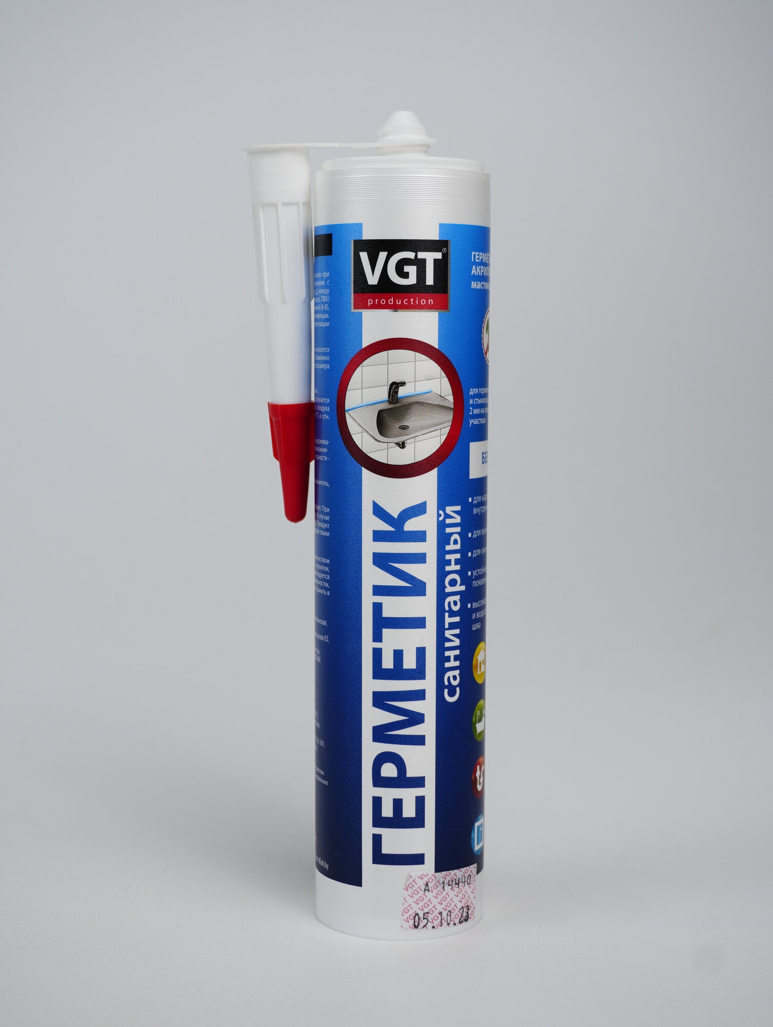 Герметик нар/вн раб акрил санитар 0,4кг ВГТ (белый) //132264