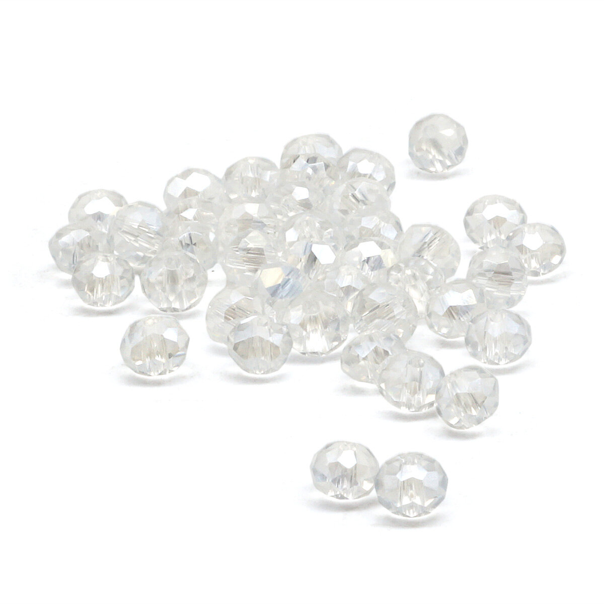 Бусины для рукоделия стеклянные 3*4 мм, Astra&Craft (849 прозрачный АВ), 40 шт