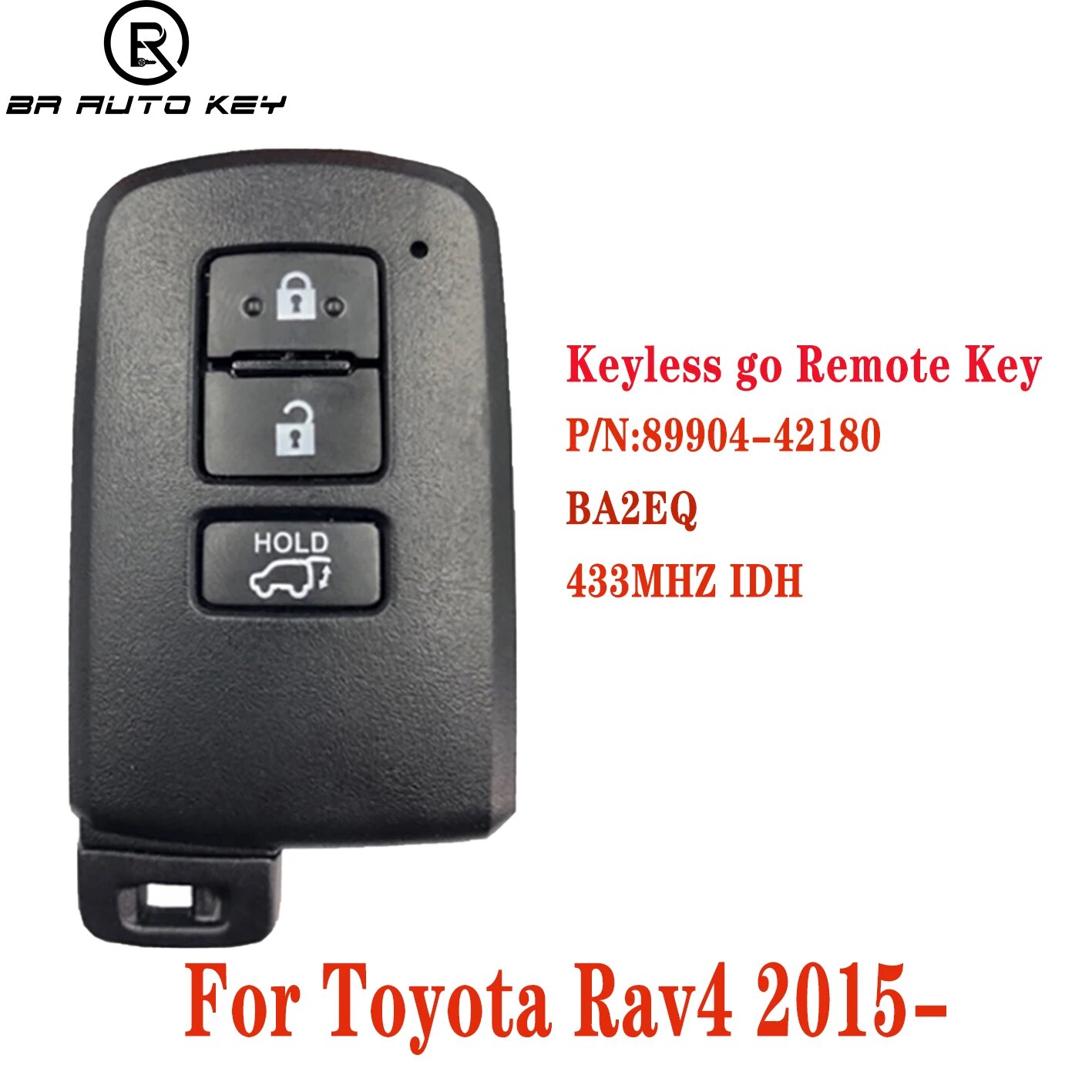 Умный Автомобильный ключ с 3 кнопками для Toyota Rav4 2015-2019, смарт-ключ BA2EQ P1 88, системный чип 433 МГц 89904-42180 89904-42321, без ключа