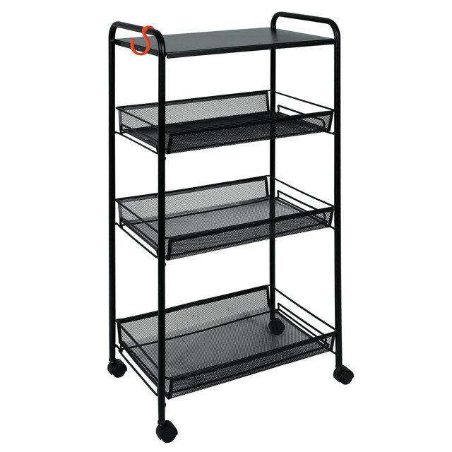 Этажерка Ладья 450х300х880мм 4 полки черная