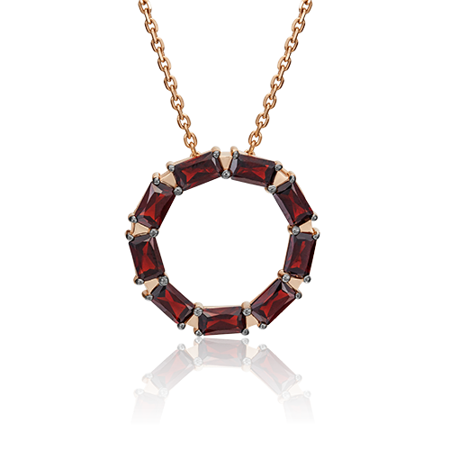 Подвеска, красное золото, 585 проба, гранат