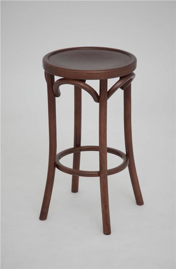Табурет деревянный полубарный 650 Венский средний тон с твердым сиденьем