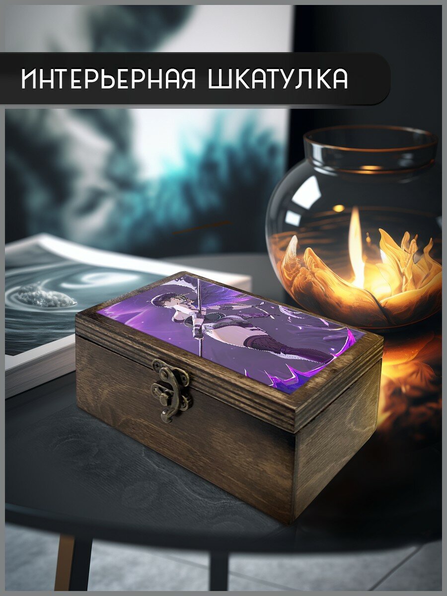 Шкатулка интерьерная для украшений универсальная 16x10x6 см игры wuthering waves (вува, Энкор, Инь Линь, Чан Ли, Цзиньси, Чжечжи) - 678