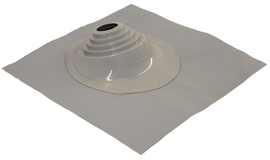 Уплотнитель дымохода кровельный угловой №1, силикон 75 х 200 серый