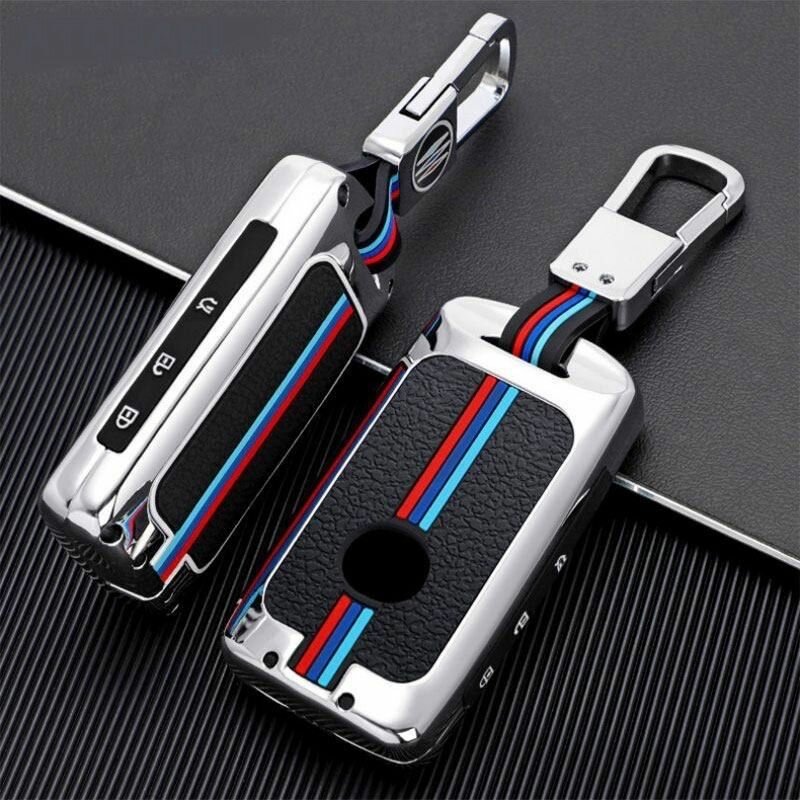 Чехол на ключ Mazda / Мазда 3 кнопки Silver 2020-2022