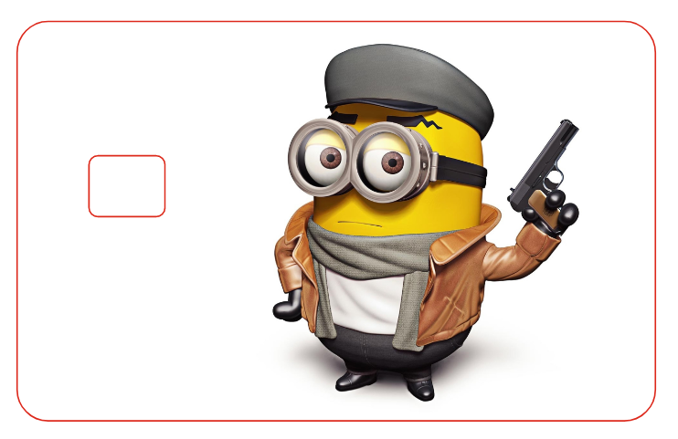 Наклейка на банковскую карту, стикер на карту, Миньон