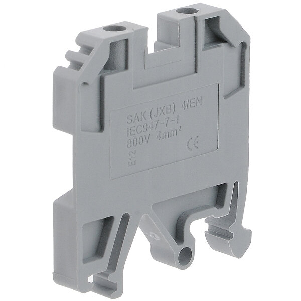 Клемма JXB 4/EN Grey винтовая серая 4мм2 32А 800В ширина 6,5мм (16 шт. в комплекте)