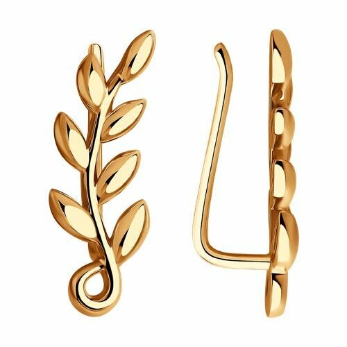 Серьги каффы, красное золото, 585 проба