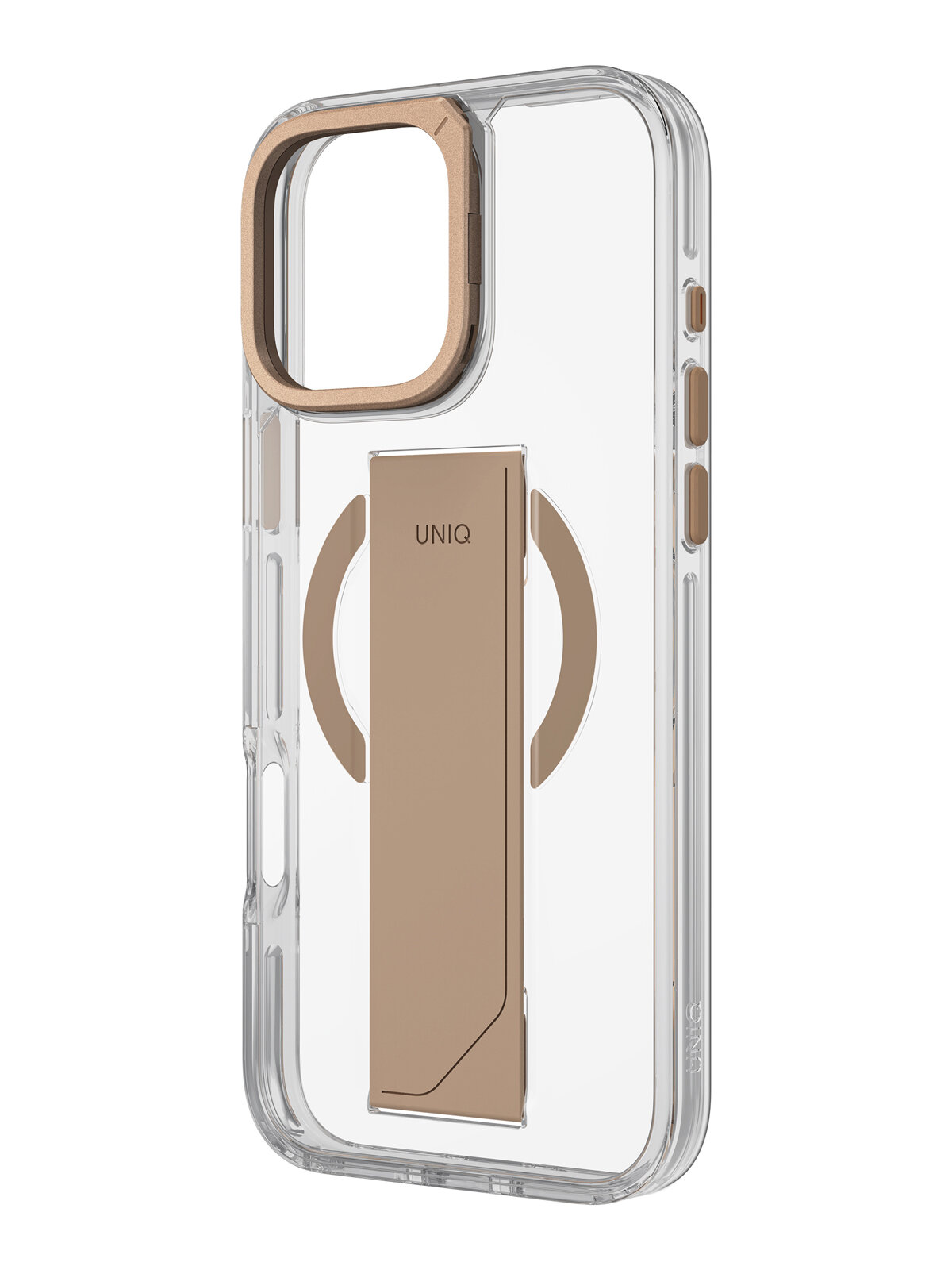 Uniq для iPhone 16 Pro чехол Heldro Max with FlexGrip and Camera stand Taupe Gold (MagSafe)