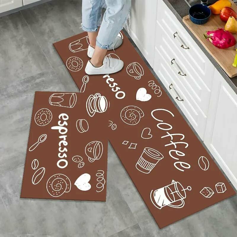 Набор ковриков для кухни на пол / Комплект ковриков в прихожую, на кухню, в спальню / Коврик для дома Coffee Time