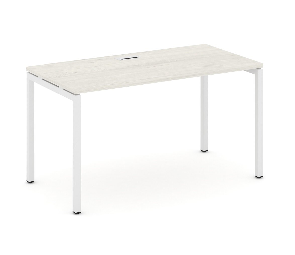 Стол письменный П-образный м/к (сечение 40х40) Стайл Проджект/Style Project Riva SN-4P. SP-005 Дуб Наварра/Белый мет. 1780*600*750