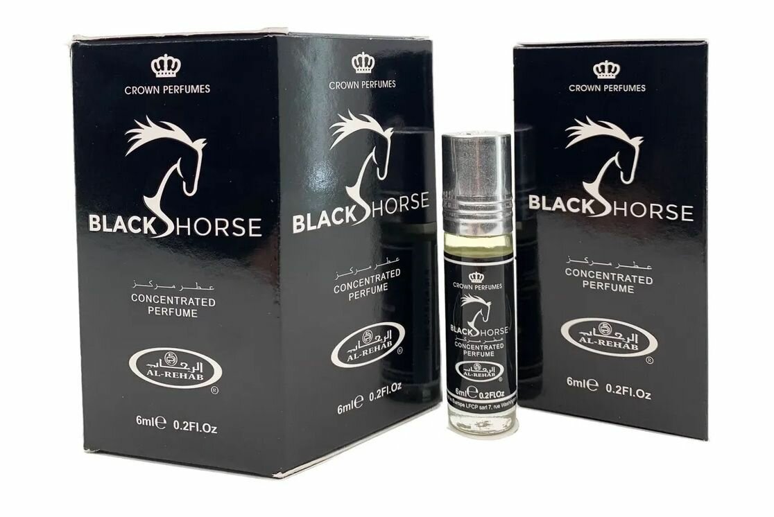 Масляные духи Black Horse / Черный Жеребец - Al Rehab, 6 мл 2шт