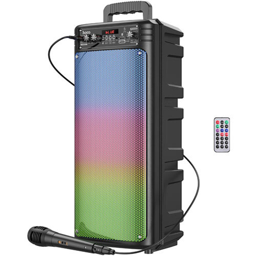 Колонка портативная Hoco BS52 Billowing Black 2x10W, с микрофоном, Bluetooth 5.0, черная
