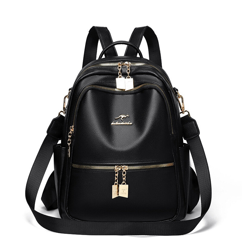 Рюкзак High Quality Handbag, искусственная кожа, черный, мягкая кожа, застежка-молния