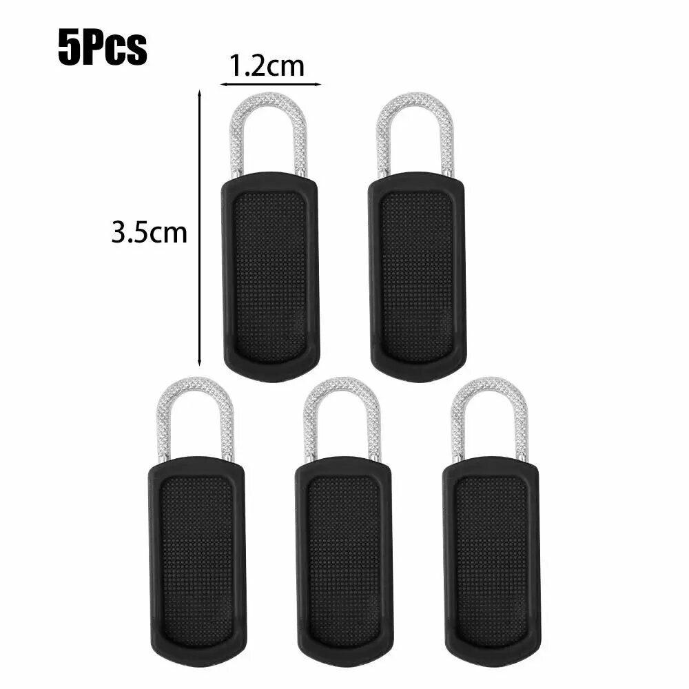 5 шт. Черные бегунки для молнии 3.5x1.2 см