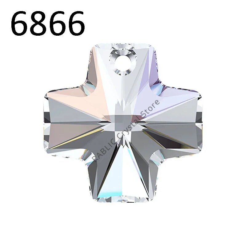 Хрустальная подвеска крест бусины 6866 Crystal (001 AB)
