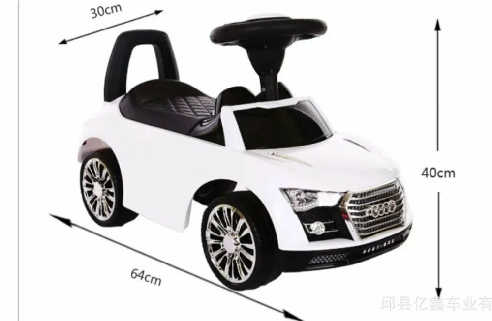 Толокар детский "Audi", музыкальный руль, диодные фары, 64x30x40 см — фото 1