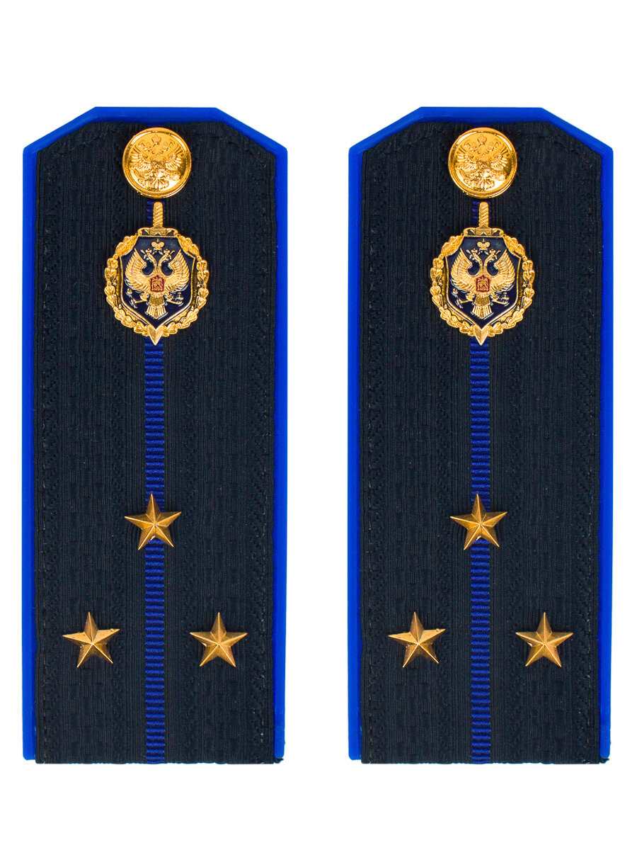 Погоны Фсб на куртку цвет синий Пластик, звание Старший Лейтенант 14х5,5см