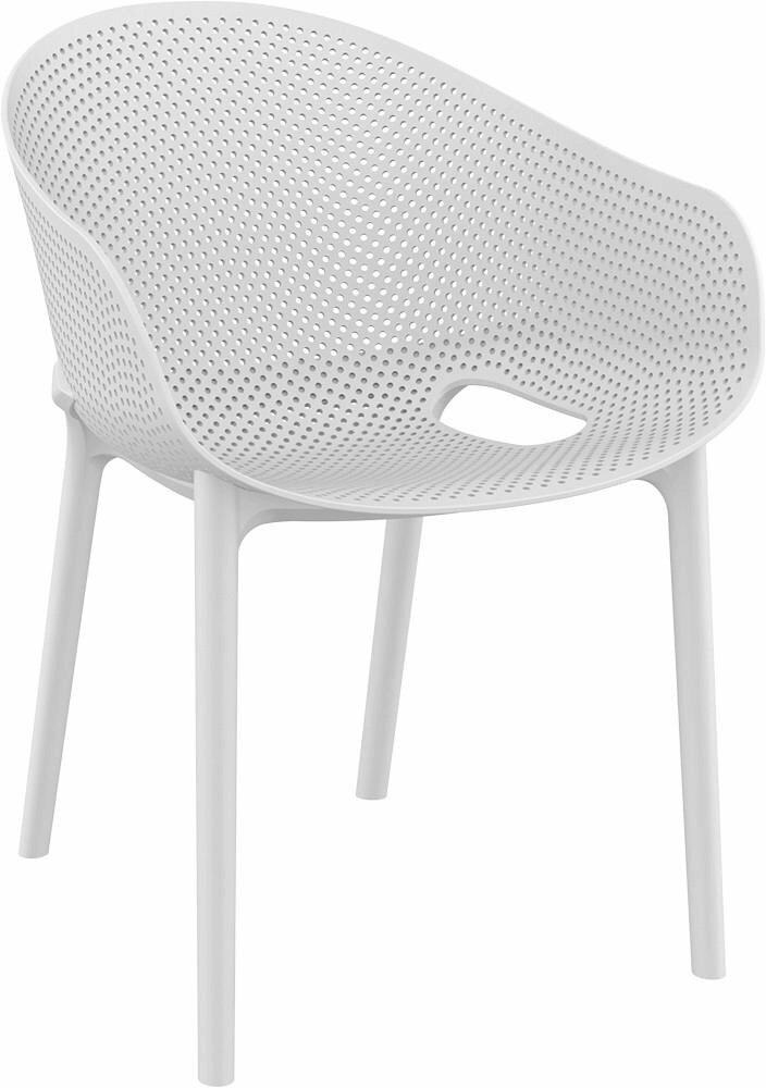 Кресло Sky Pro Nardi белый, пластик, твердое сиденье, с подлокотниками