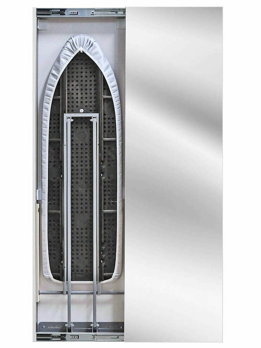 Встроенная гладильная доска Табула Термо (зеркало), выбеленный дуб, купе право