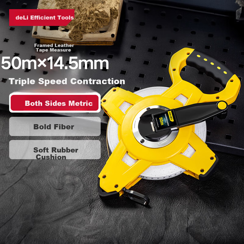Deli Triple-Speed Retractable Tape Measure 50m x 14.5mm