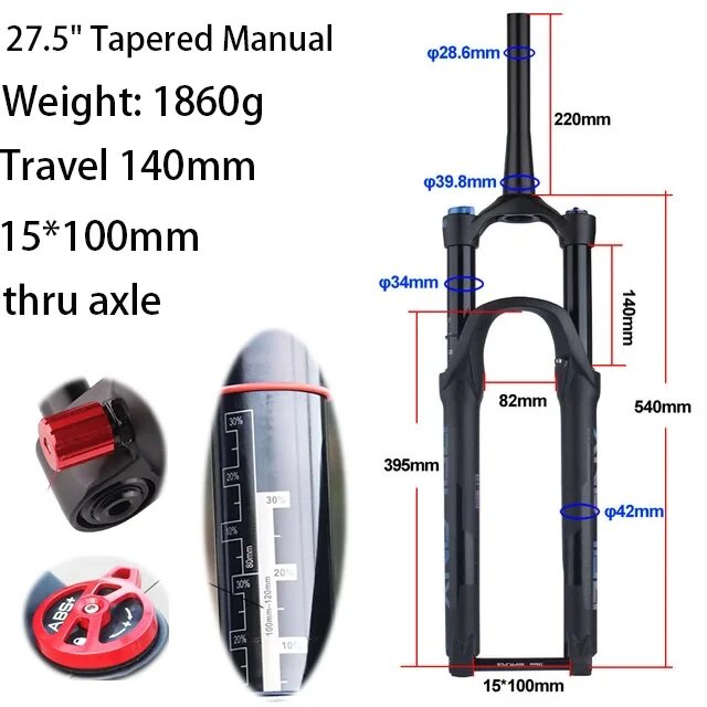 BOLANY 27.5/29 Boost Передняя вилка MTB 120/140 мм 27.5 TM 100x15 140mm