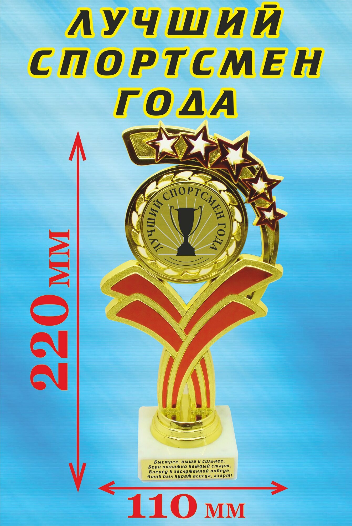 Подарочный кубок " Лучший спортсмен года " .