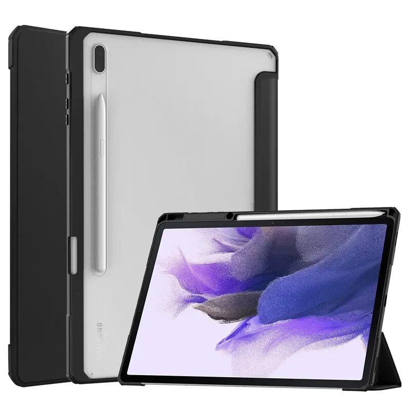 Черный чехол для Samsung Galaxy Tab S7 FE с держателем