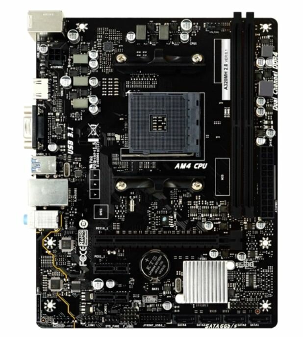 Материнская плата Biostar A320MH 2.0 (A320MH 2.0) - AM4, AMD A320, 2хDDR4-2933 МГц, 1хPCI-Ex16, Micro-ATX