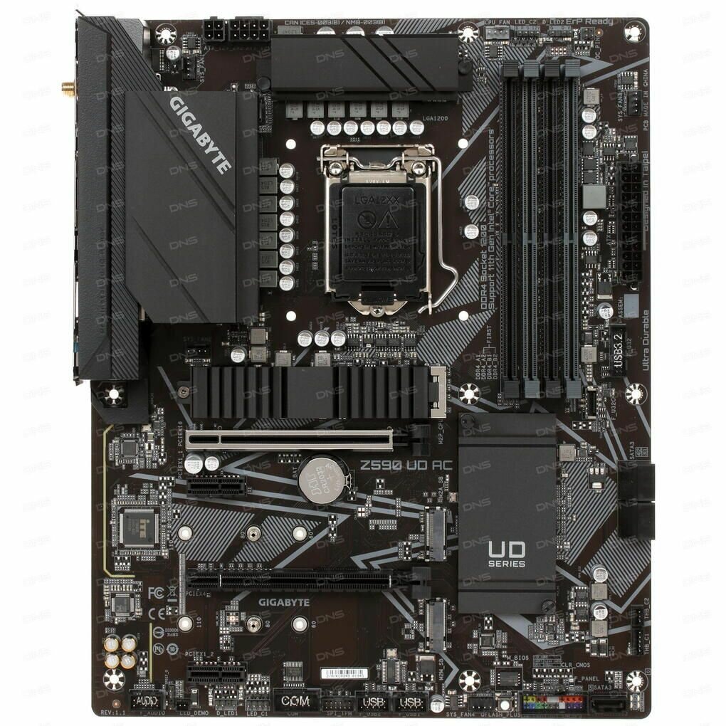 Материнская плата GIGABYTE Z590 UD AC (Z590 UD AC) - LGA 1200, Intel Z590, 4хDDR4-3200 МГц, 2хPCI-Ex16, 3хM.2, Standard-ATX