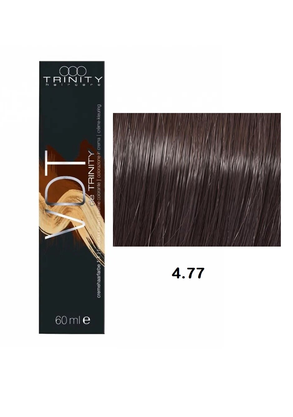 Trinity VDT Стойкая краска для волос 60 мл - VDT 4.77 kakao intensiv Какао интенсивный