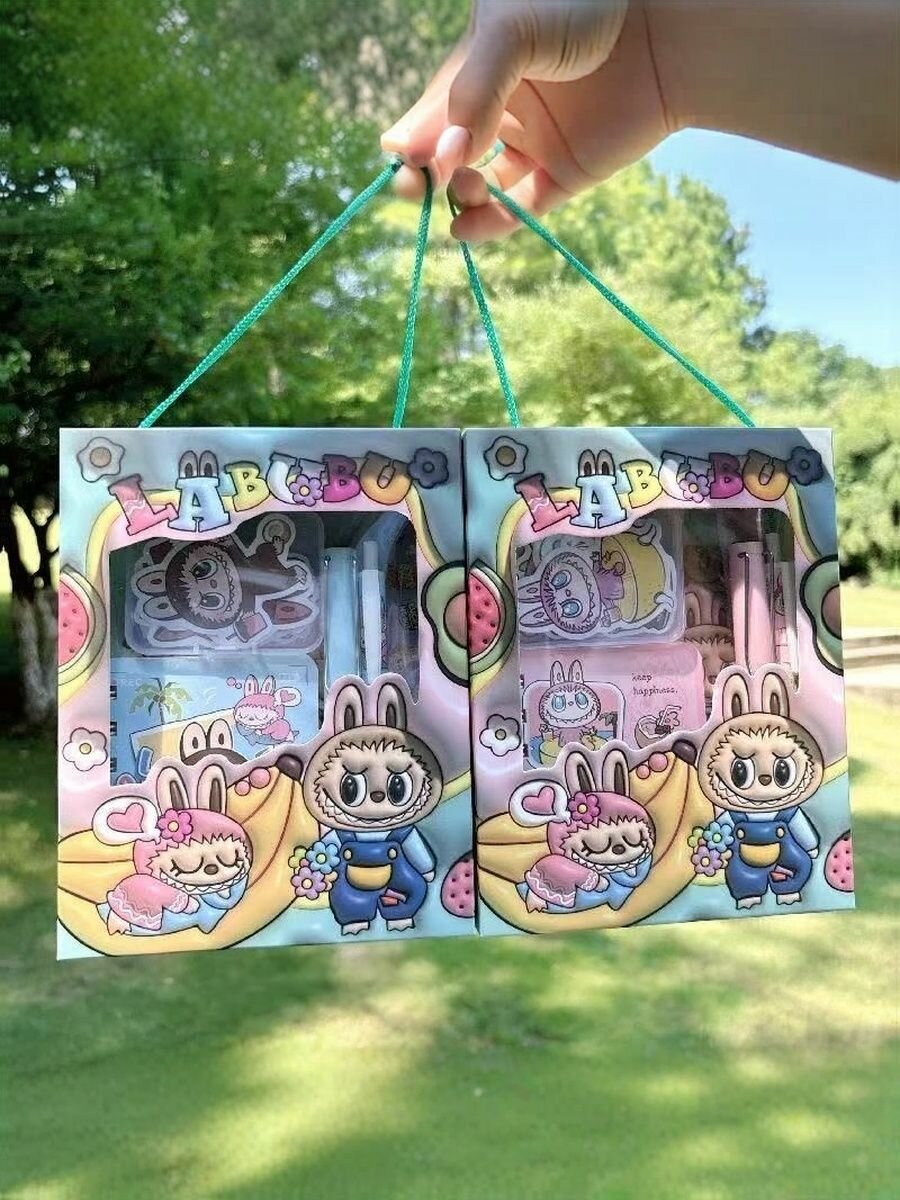 Набор канцтоваров для школы и творчества подарочный комплект с милыми персонажами