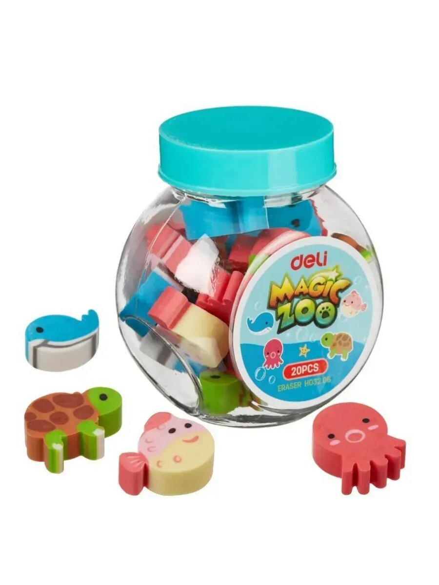 Ластик школьный для карандашей стерка набор 20 шт