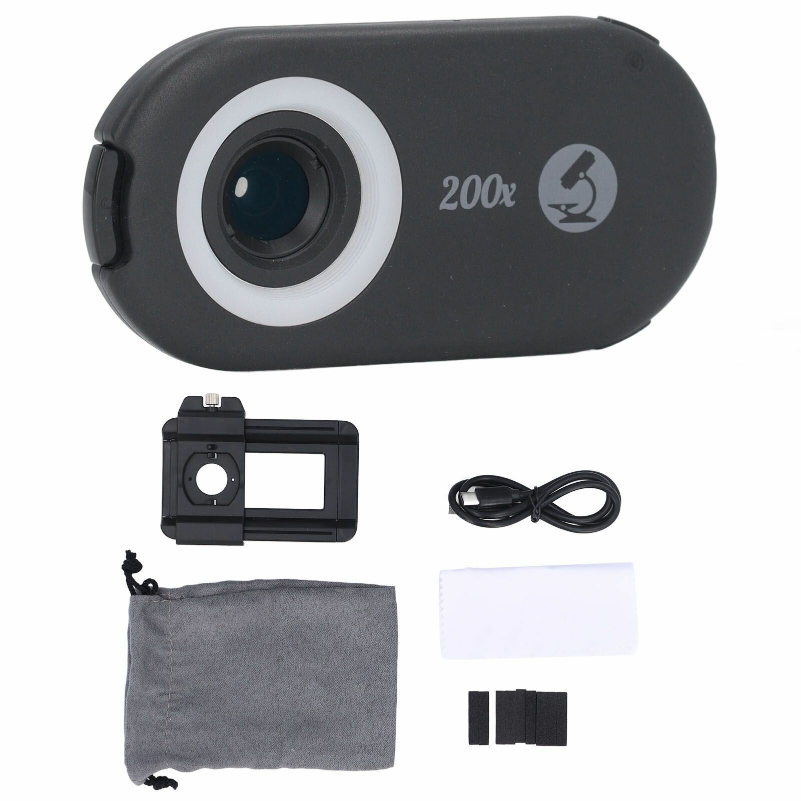 200X телефон микроскоп CPL LED клипса для смартфона