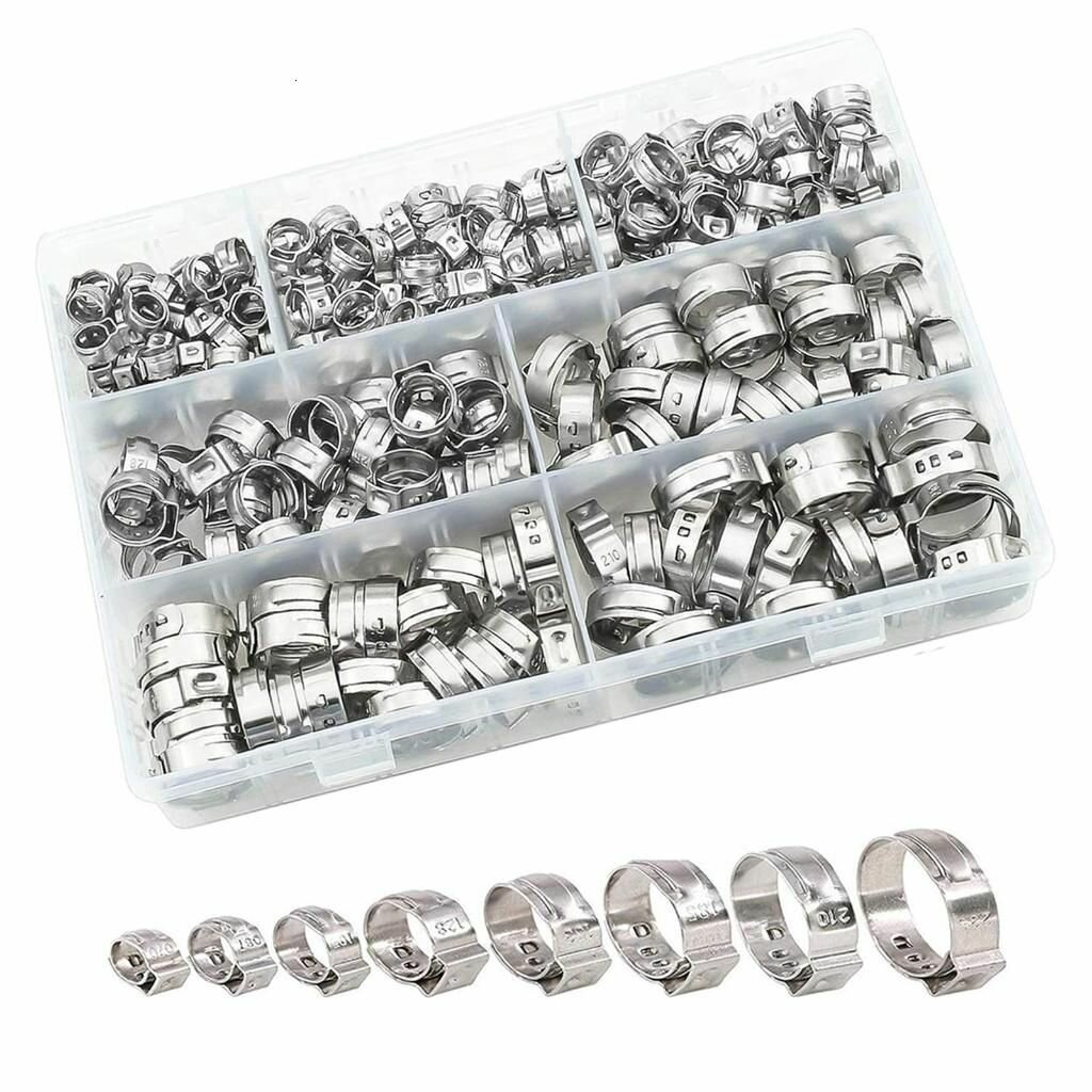 130 шт. Набор из нержавеющей стали одноухих хомутов для фиксации труб