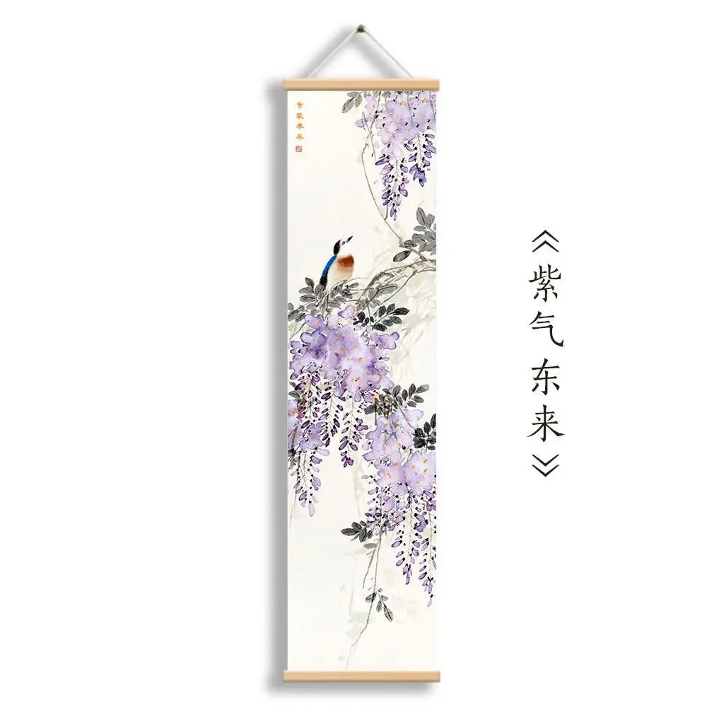 Китайский гобелен с птицами и цветами 30x120cm, E