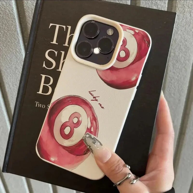 Чехол для iPhone 13 Pro Max, бильярдный шар №8, бордовый, Style 2