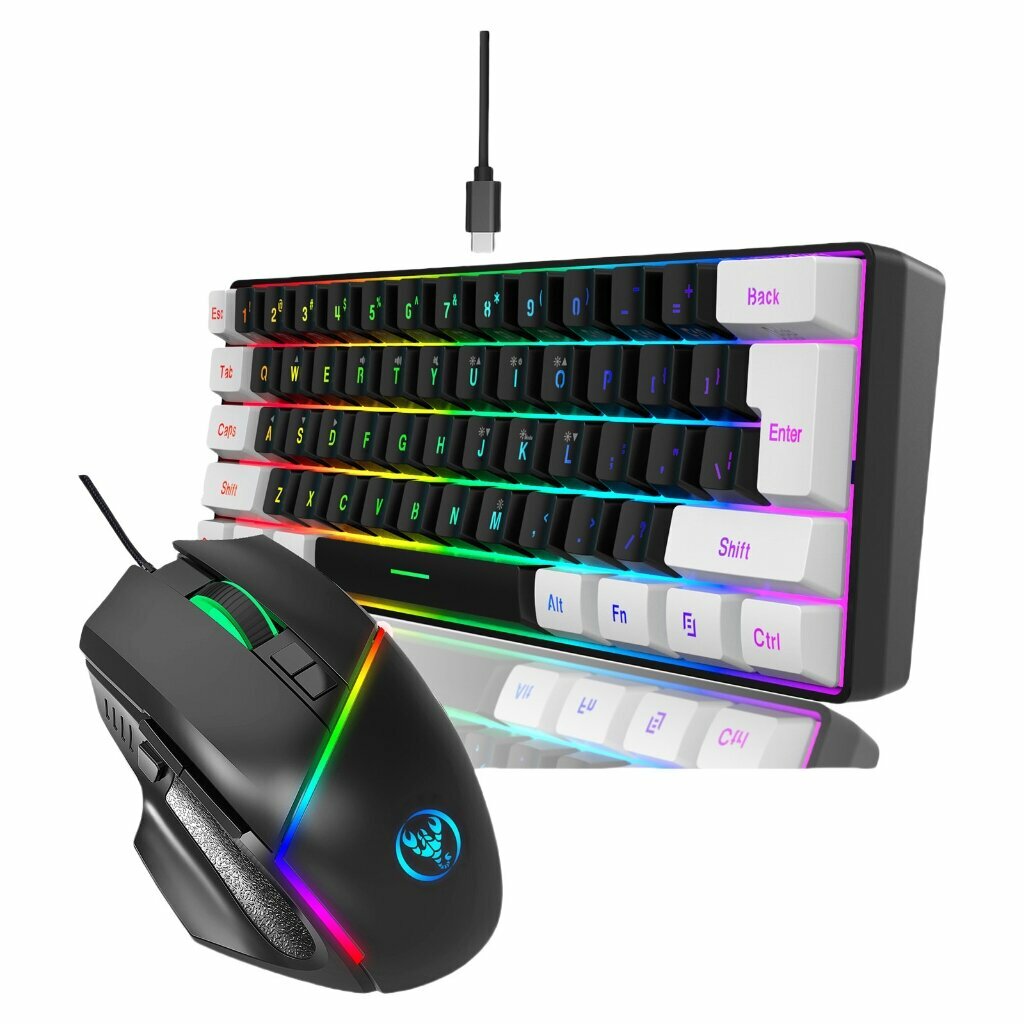 Аксессуары для клавиатуры и мыши, V700WB + A876RGB проводной набор клавиатуры и мыши, 1 комплект