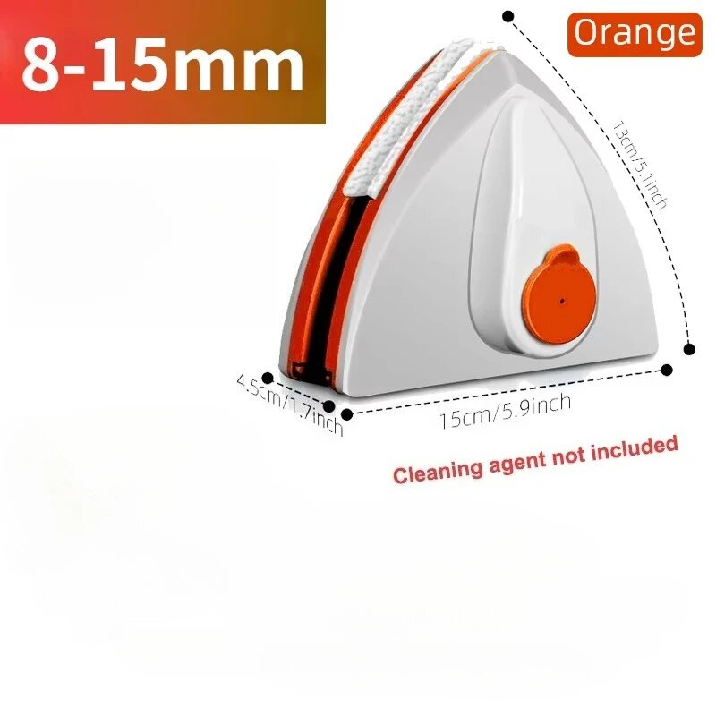 Магнитная щетка для мытья окон с двойной очисткой и автоматическим сливом воды, Оранжевый, Красный