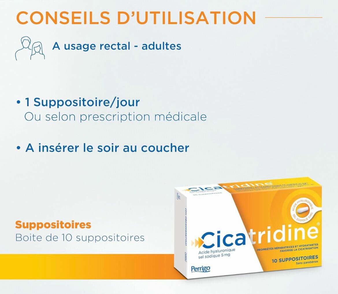 CICATRIDINE Acide Hyaluronique 5 mg/ цикатридин Свечи от геморроя, 10 шт. анальных свечей. Италия