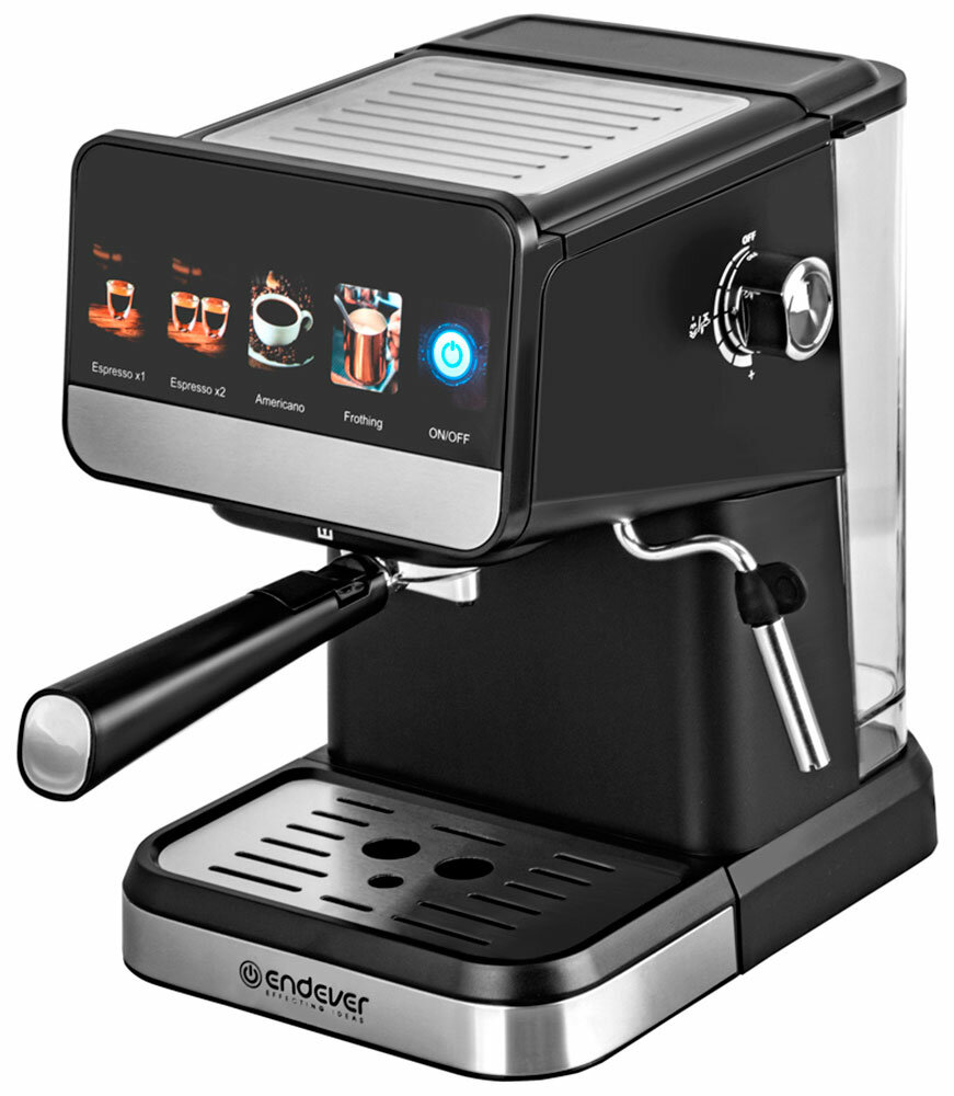Кофеварка рожковая Endever Costa-1092, черная/стальной