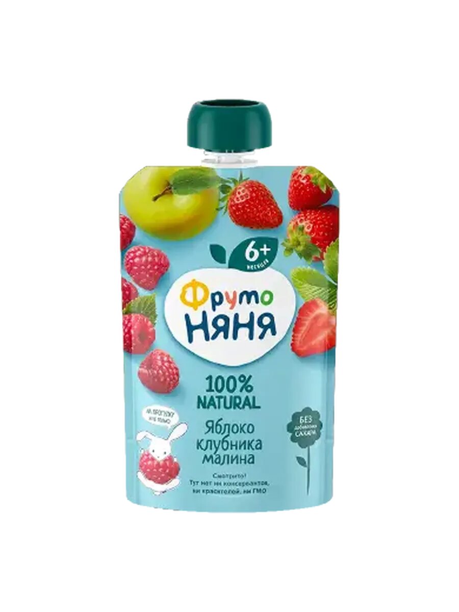 ФрутоНяня Десерт яблоко/клубника/малина 90г