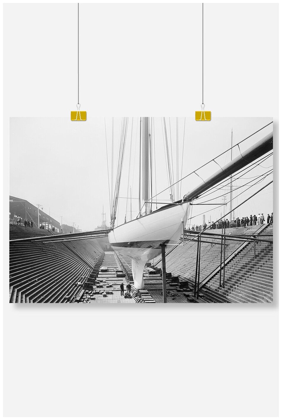 Постер на стену для интерьера Postermarkt Черно белая фотография корабля №2, размер 40х50 см