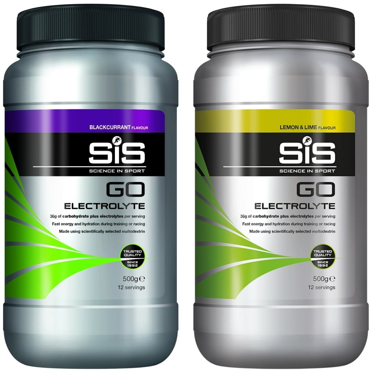 Изотоник SCIENCE IN SPORT (SiS) GO Electrolyte Powder 2 x 500 г, Лимон-Лайм, Черная смородина