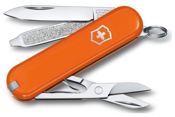 Нож-брелок Victorinox Classic SD Colors Mango Tango, 58 мм, 7 функций, оранжевый