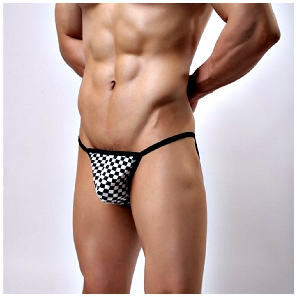 Трусы танга Romeo Rossi RR3011, мужские, черно-белые, размер XL(50)