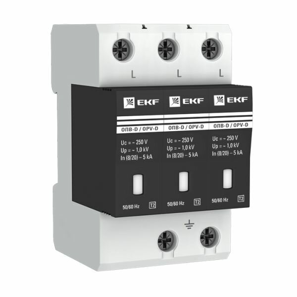 Ограничитель импульсных напряжений (УЗИП) ОПВ-D/3P In 5кА 275В с сигн. EKF PROxima