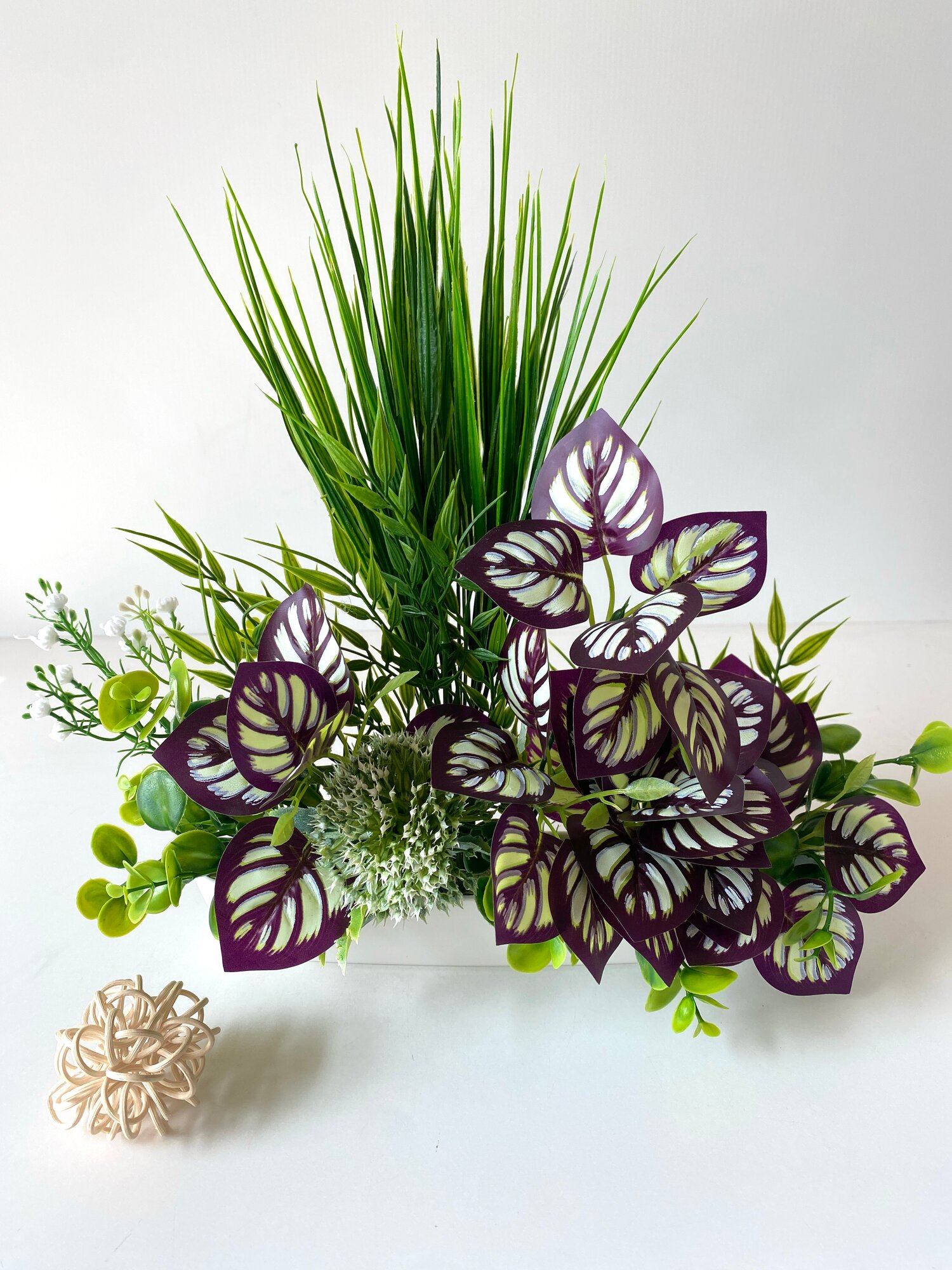 Искусственные растения - осока, папоротник в кашпо от бренда ФлораВи